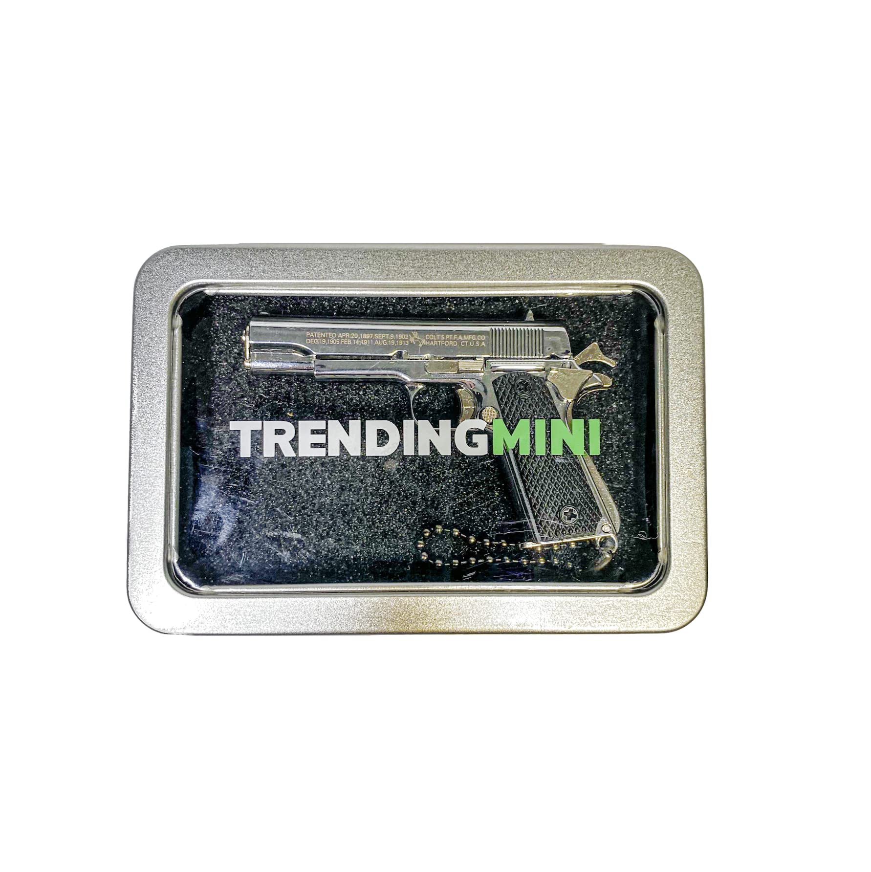 OFFICIAL Mini Keychain 1911 Coyote M1911 Keychain Accessory For Keys,1911 Pistol Key Ring (STAINLESS SILVER)