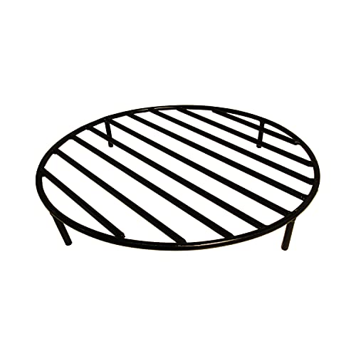 SIMOND STORE Fire Pit Grate, 24 - Inch Round Heavy-Duty Steel Black Finish Firewood Grate with Legs for Outdoor Fire Pits, Camping, Picnic & Gatherings