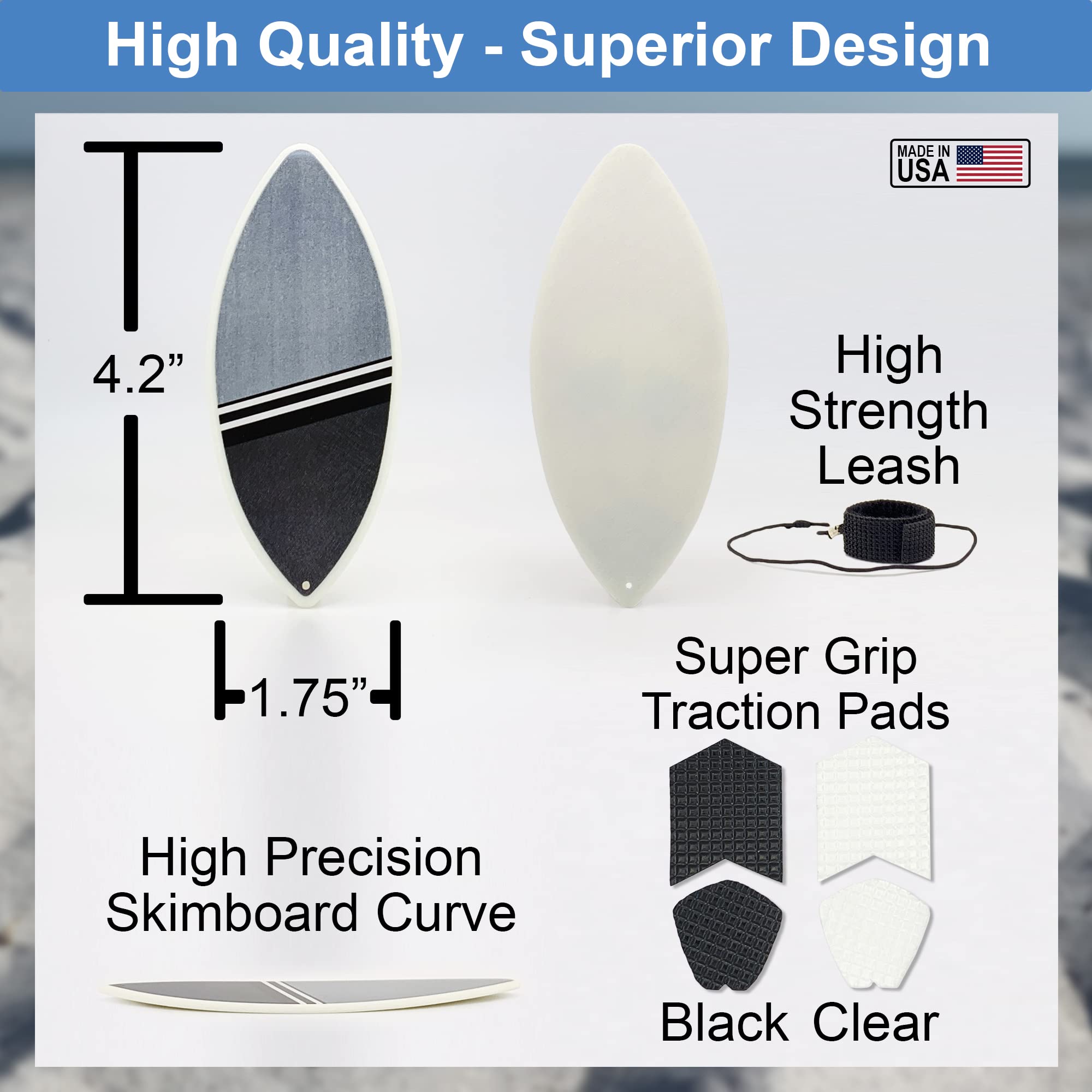 Shaka Minis Finger Skimboard | Finger Surfboard - Skim and Surf The Wind, Waves and Almost Anywhere (Tuxedo)