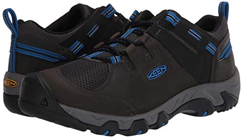 KEEN Men's Steens Vent Low Height Breathable Hiking Shoes, Magnet/Sky Diver, 11