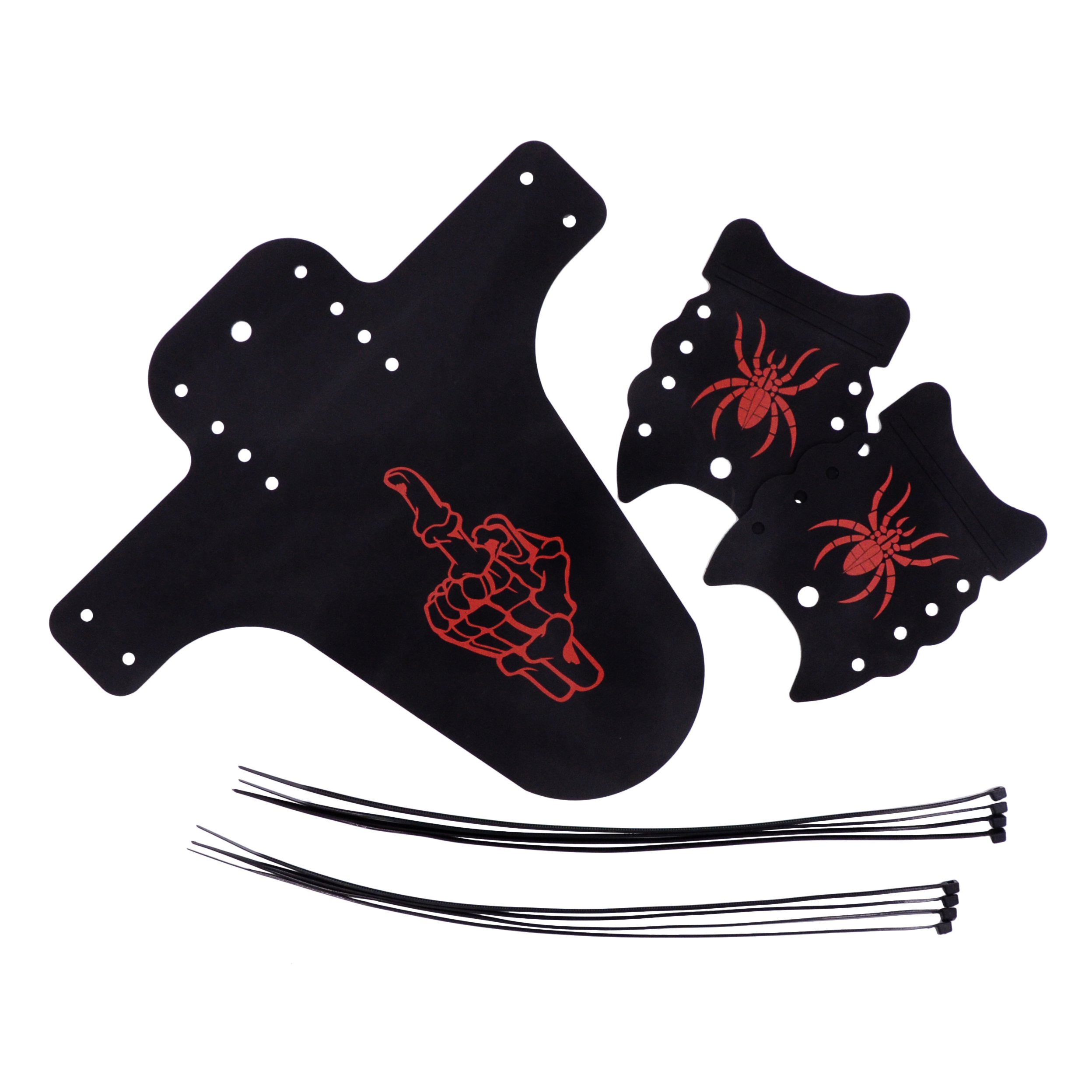 KINGOU Adjustable Bike Fender Light Bicycle Front Mud Guard Set for Mountain Bike/Road Bike/Folding Bike Red