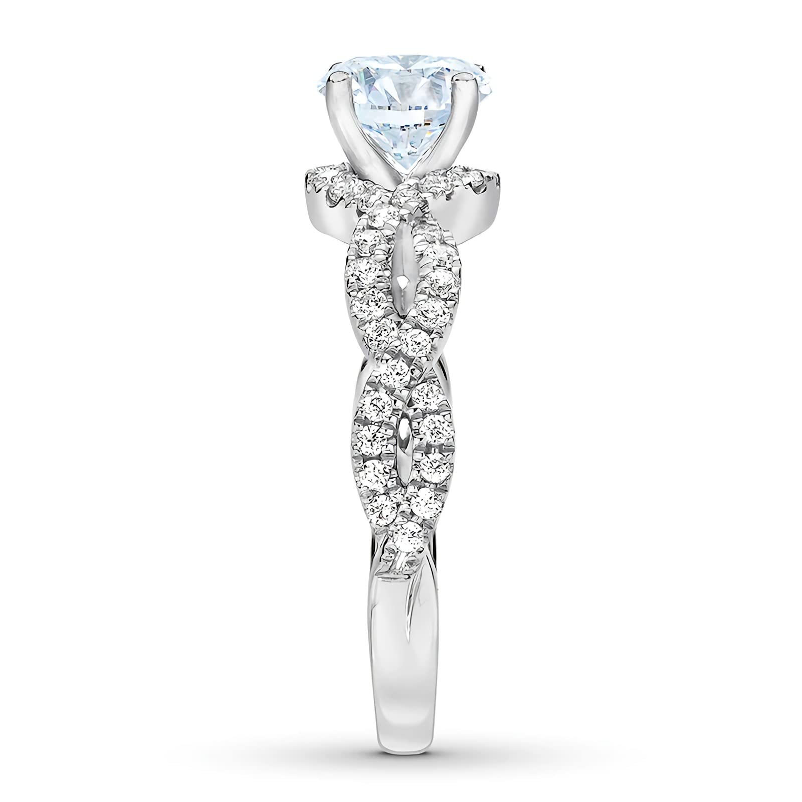 Molioaki 1-1/3 Carat (ctw) moissanite engagement rings for women Platinum Plated Silver ring moissanite rings- 9