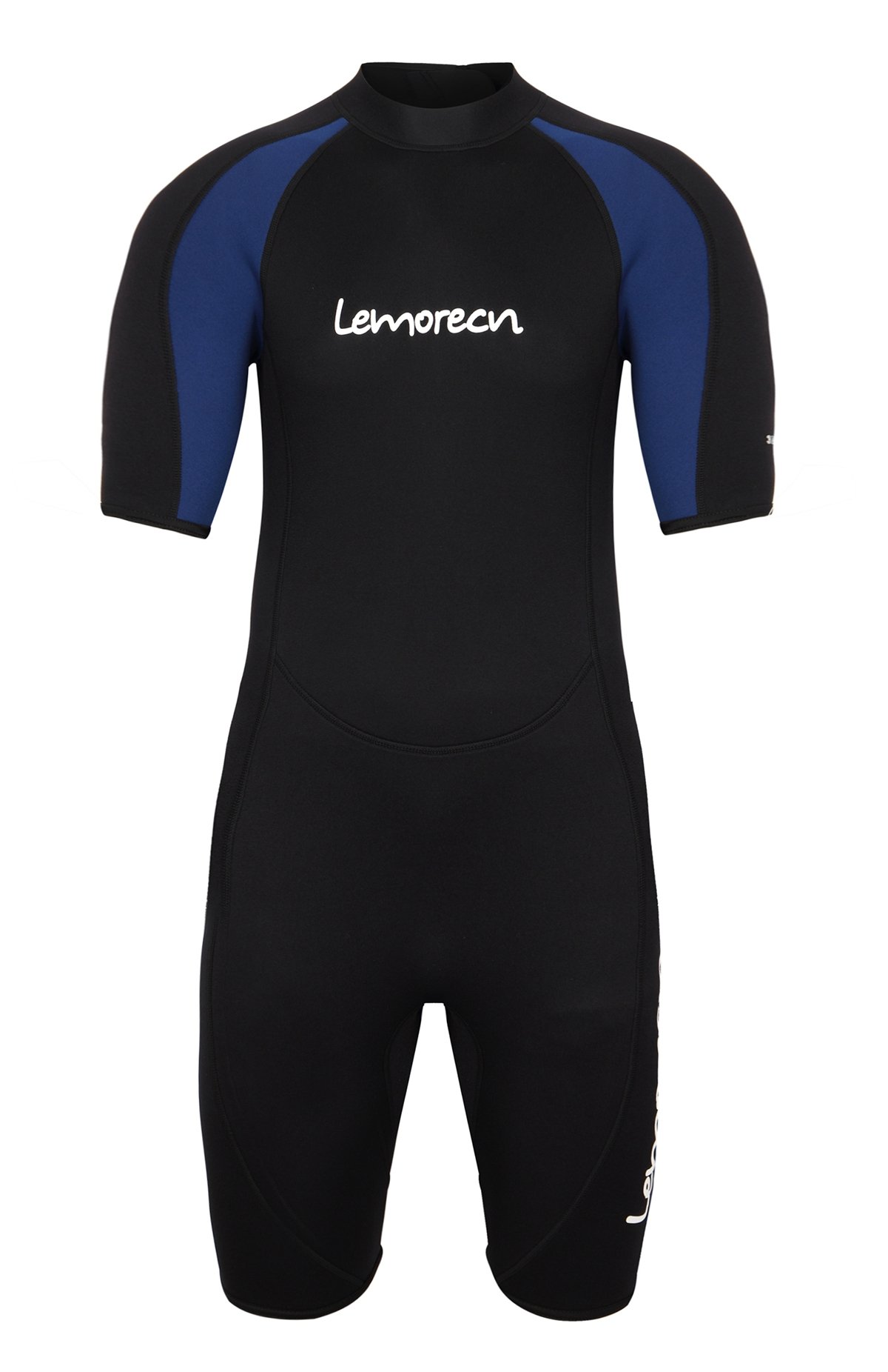 Lemorecn Wetsuits Adult's Premium Neoprene Diving Suit 3mm Shorty Jumpsuit (3035blackblueL)