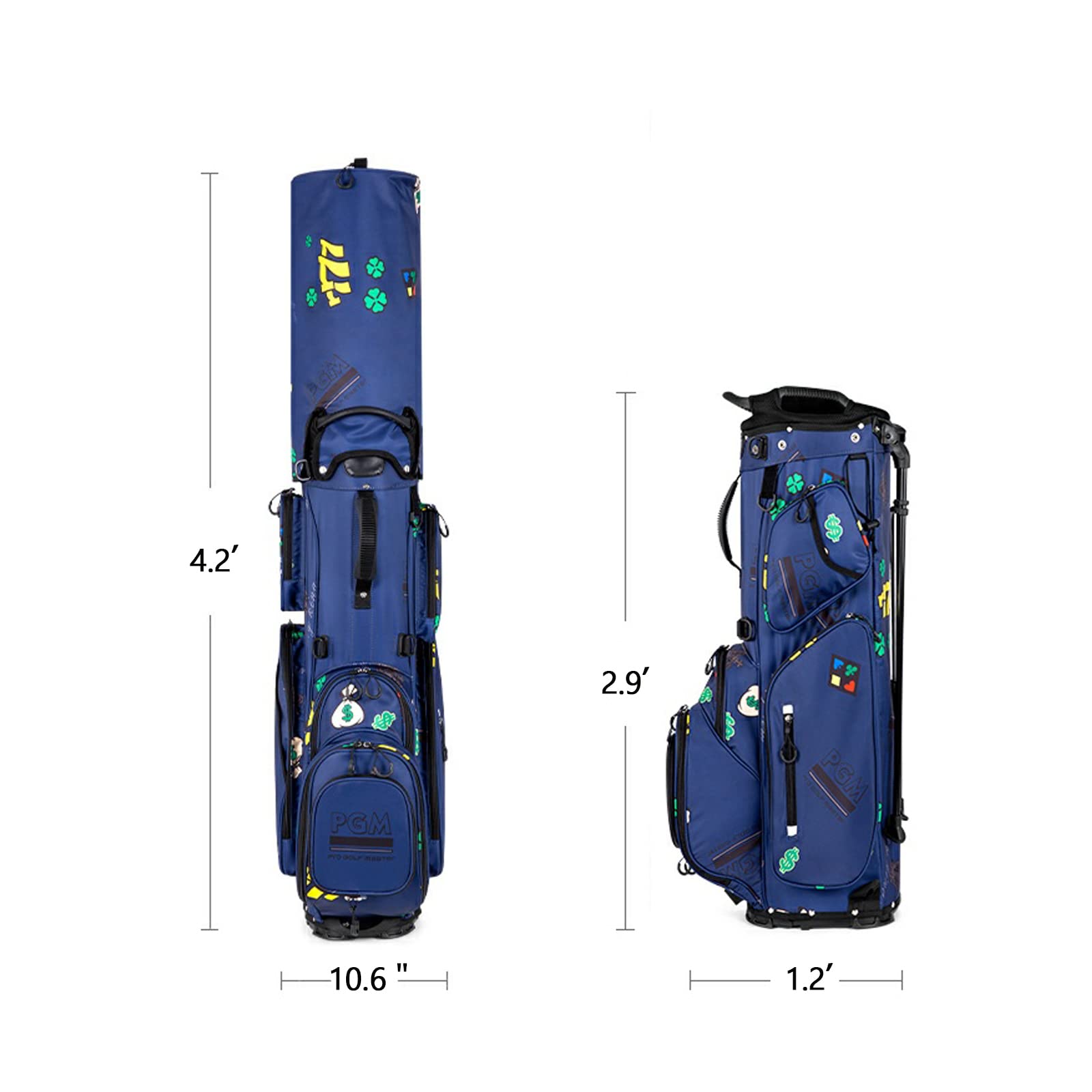PGM Golf Bag Stand Bag - Lightweight, Water-Repellent, Portable Travel Golf Bag with Personalized Golf Club Bag