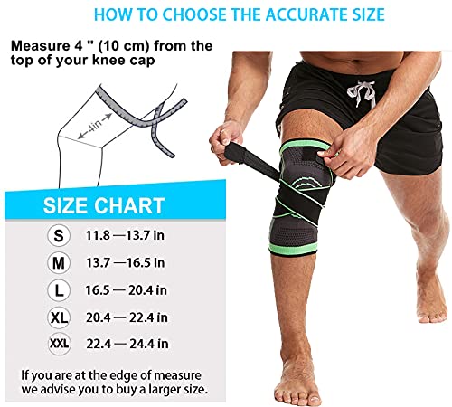 NuCamper Knee Brace for Arthritis Pain,Adjustable Compression Sleeve for Men Women Pain Relief,Knee Support for Injury Recovery, Meniscus Tear,Runing,Sports,Workout (Black, Medium)