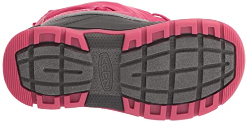 KEEN Snow Troll Insulated Waterproof Pull On Winter Boots, Fuchsia Purple/Silver, 2 US Unisex Big Kid