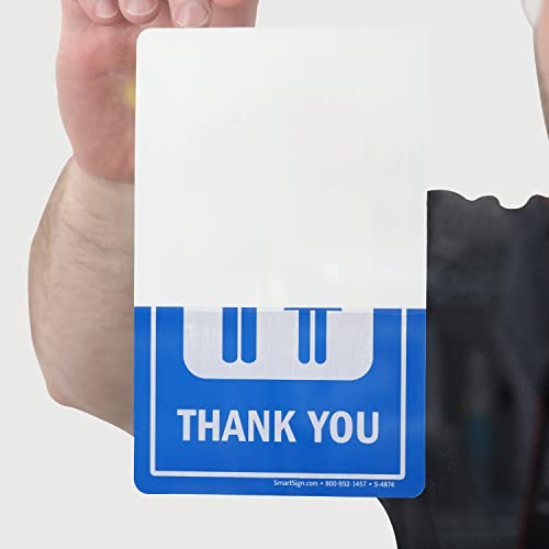 SmartSign “No Public Restrooms, Thank You” Glass Door Decal | 8"x5" Polyester