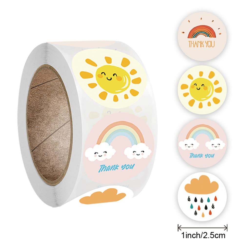 Thank You Stickers Rolls, 1000Pcs 1 Inch Thank You for Supporting My Small Business Envelope Seals (B)