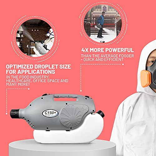Vectorfog C150+ Electric ULV Fogging Mosquito, Bug Insect Fogger Machine - Outdoor Yard Sprayer for Mosquitoes and Disinfectants- Mist Foggers for Mold, Insecticide (Includes Free Shoulder Strap) - 6L