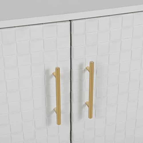 wirrytor Sideboard Buffer Cabinet, 2 Doors Kitchen Storage Cabinet with Adjustable Shelves, Modern Buffet Server Cupboard Cabinet Console Table for Kitchen Living Room Dining Room Entryway,White