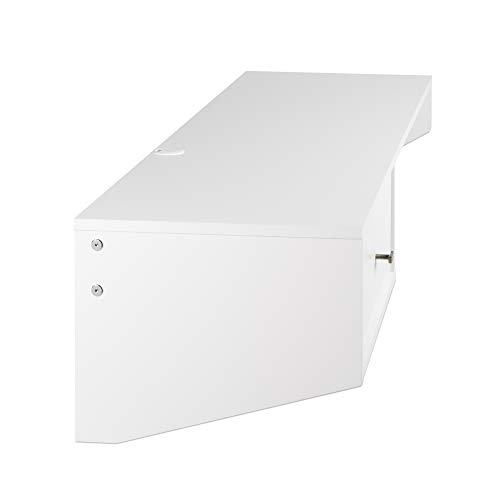 Modern Floating Desk with Drawer, White