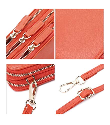 Ladies messenger mobile phone bag multi-function large capacity shoulder bag wallet (Color : Green, Size : 7.2 in*4.5 in)