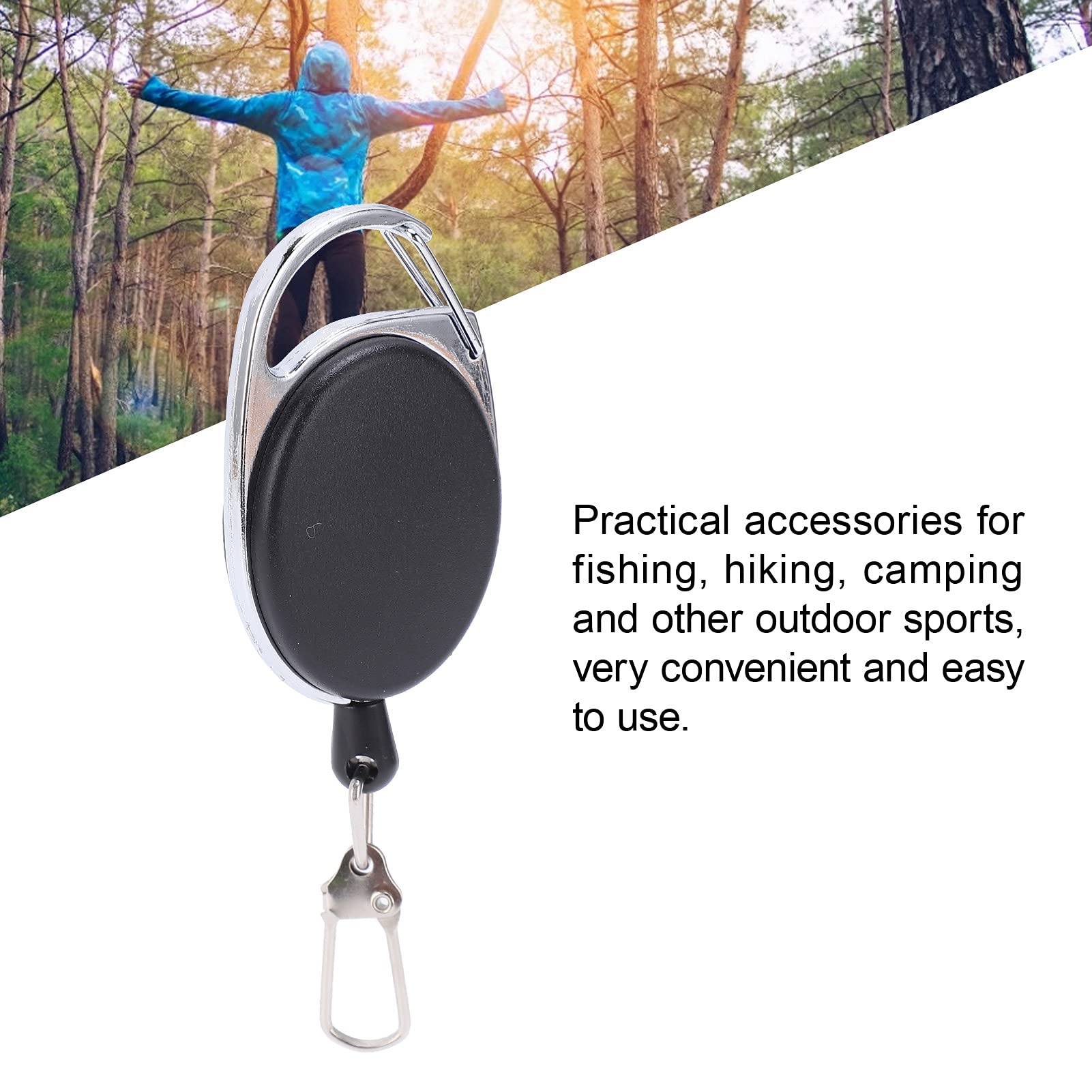 Shanrya Retractable Anglers Combo Tool Holder, Fly Fishing Accessory Fly Fishing Anglers Tool Fly Fishing Tool Retractor for Camping