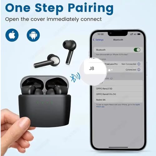 Wireless Earbuds,IPX7 Sweat Resistance Earphones-42 Hours Playtime Bluetooth Headphones with Charging Case Noise Cancelling Black Earbud for Gym,Sport| for Android & iPhone
