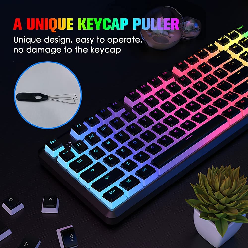 unband 60% True Mechanical Gaming Keyboard Type C Wired 68 Keys LED Backlit USB Waterproof Keyboard 18 Chroma RGB Lighting Backlight Full Anti-ghosting Keys for Gamers and Typists (Black/Blue Switch)
