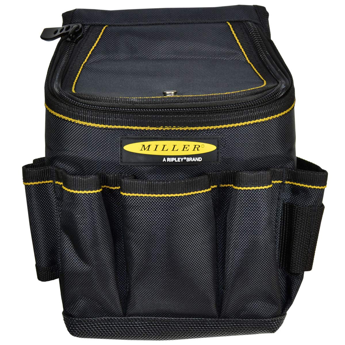 Miller Nylon 13-Pocket Zippered Tool Pouch with Removable Waist or Shoulder Strap, Wear- and Water-Resistant High-Density Oxford, Tool Bag for Professional Electricians, Technicians, and Installers