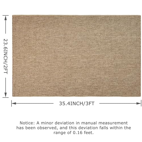 KOZYFLY Boho Rugs for Entryway 2x3 ft Small Area Rugs Washable Rugs Rubber Backed Front Door Rug Natural Cotton Entrance Rugs for Front Porch Bathroom Kitchen Bedroom
