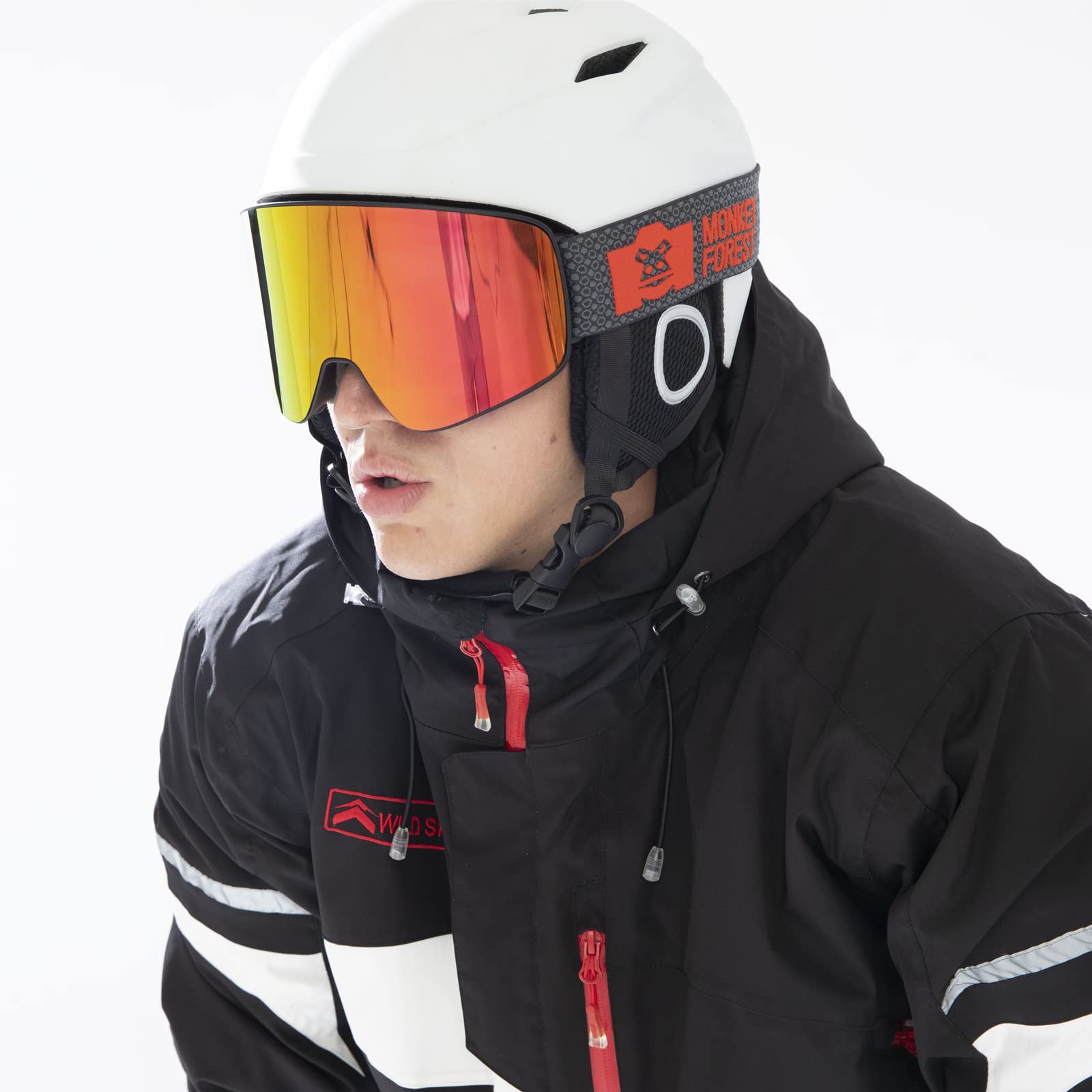MONKEY FOREST Ski Goggles,Interchangeable Lens Anti-Slip Strap Snowboard Goggles