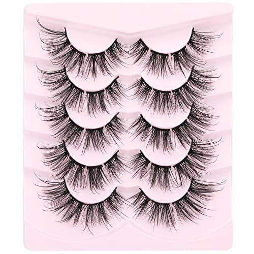 Mink Lashes Cluster Natural Fairy Strip False Eyelashes Wispy D Curl Lashes That look like Extensions Fluffy Cat Eye Fake Eye Lashes Pack by EYDEVRO, 40 Clusters, 12-15mm