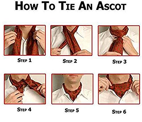 Men's Cravat Jacquard Woven Silk Necktie Scarf Formal Ascot Color 1