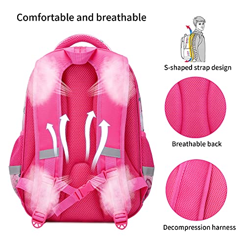 Kids Backpack for Girls Preschool Elementary Kindergarten Unicorn School Bag 15.6″ Multifunctional Cute Large Capacity