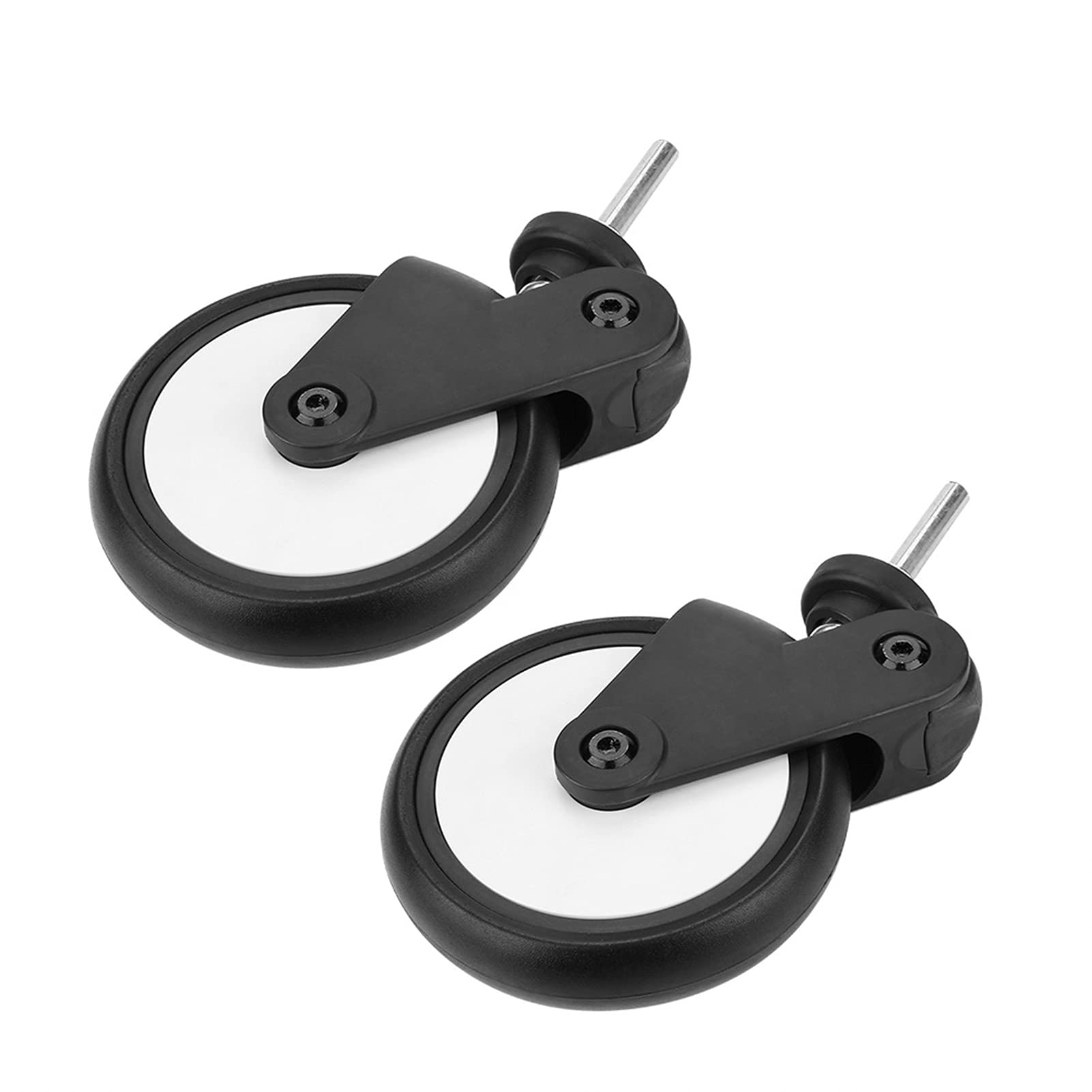 Stroller Wheels Replacement, Baby Duet Strollers Front Back Wheel 360 Degree Rotation Universal Jogger Caster Set Rubber Tire Tube Accessories Kids Carriage for Wheelchairs Rollators Walkers 1 Pair