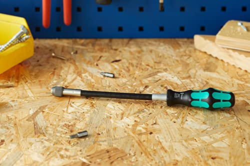 Wera 5028160001 Kraftform 392 Hexagon Flexible Shaft Bitholding Screwdriver, 1/4" Head, 177mm Blade Length, MULTI