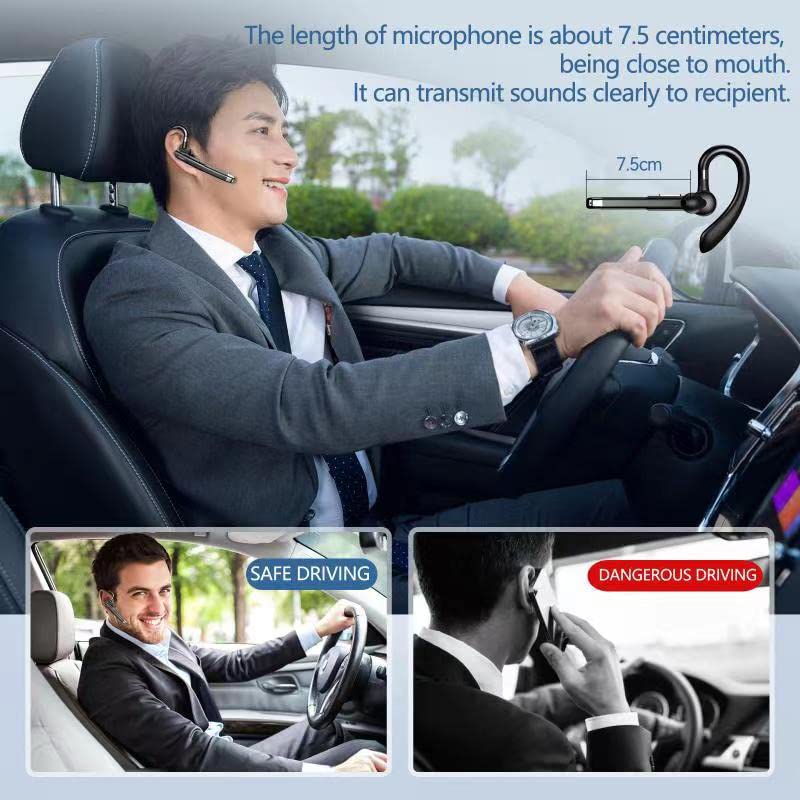 WMWYMX Bluetooth Headset One Ear Earphone Earpiece for Cell Phones Wireless Headset with Charging Case(size9)