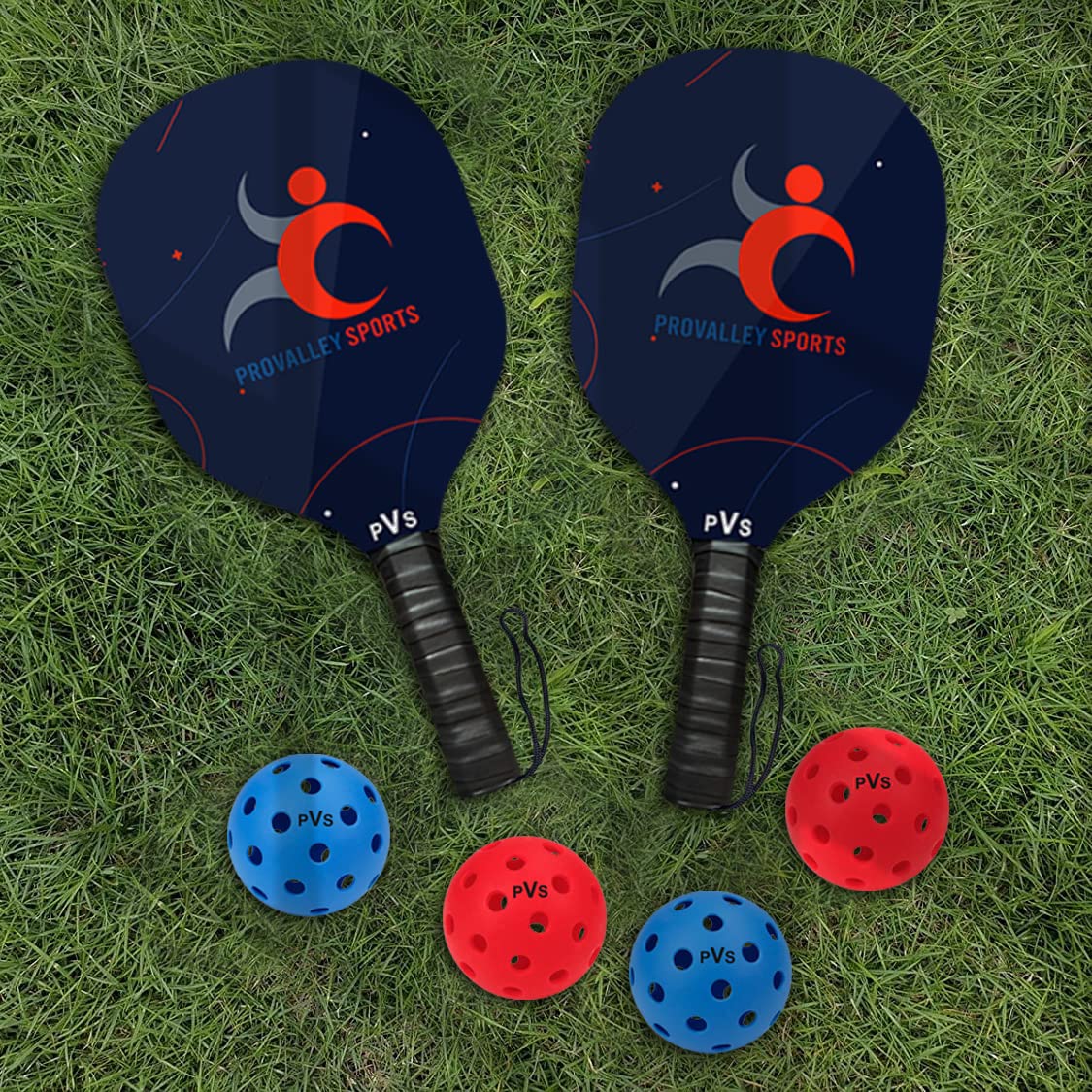Premium Wooden Pickleball Paddle Set - Complete Pickleball Kit with 4 Rackets, 4 Pickle Balls, Ergonomic Grips, and Mesh Bag