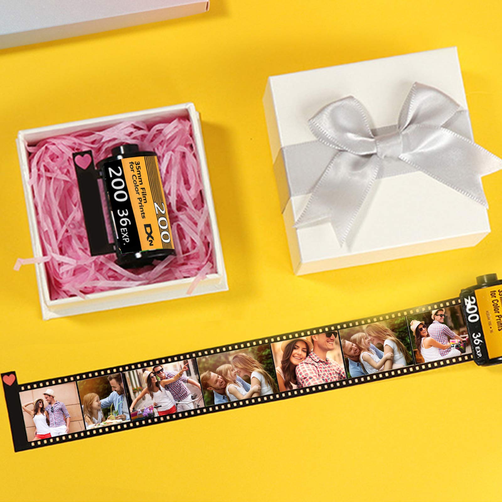 Personalized Custom Photo Picture Camera Film Roll Keychains with Photo Reel Album, Personalized Gifts with MultiPhoto