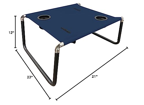 Neso Portable Beach Table with Cup Holders, Cell Phone Pockets, Lightweight for Picnics and Parks (Navy)
