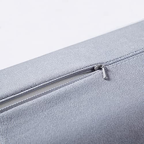 NGT new guide steps Yoga Bolster Pillow for Meditation and Support - Rectangular Yoga Cushion Foam Wedges Washable Suede Pillowcase for Men and Women with Carry Handles.(Grey Soft Fabric)