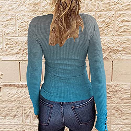 Sweatshirt for Women Plus Size Autumn Sweatshirt Tops Lightweight Breathable Shirt Relaxed Fit Tee Blouse Outdoor Pullovers C-Blue