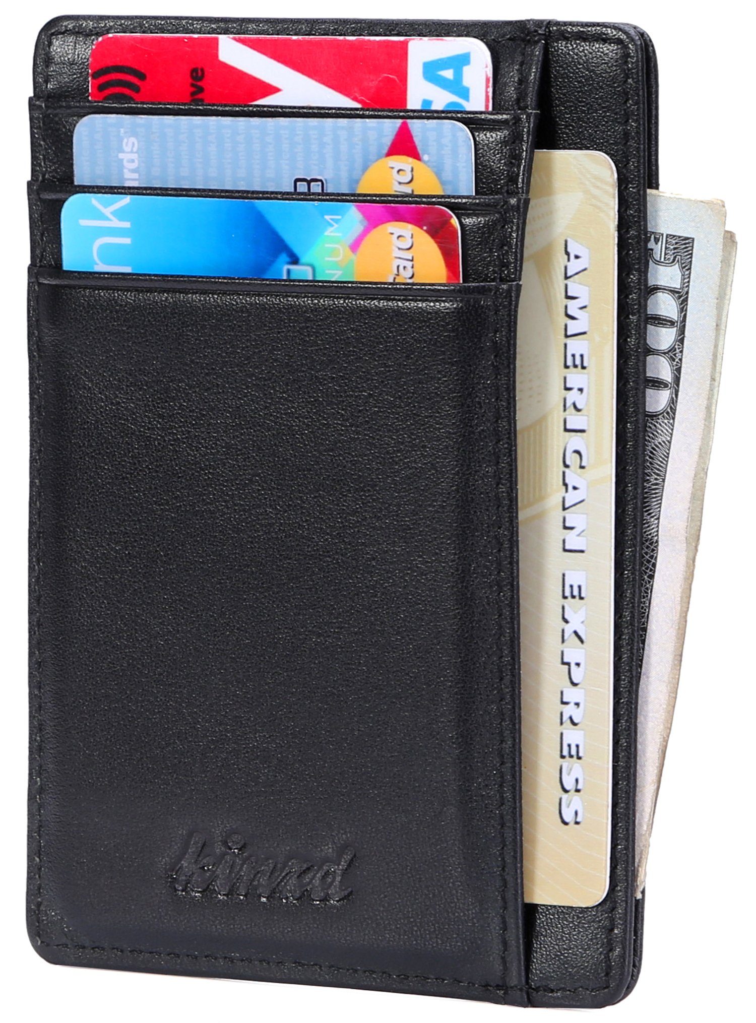 kinzd Waxed Oil Leather Wallet Minimalist Front Pocket Wallet For Mens Slim Thin Small Secure Rfid Blocking Credit Id Card Case Holder Coffee Wallet For Mens