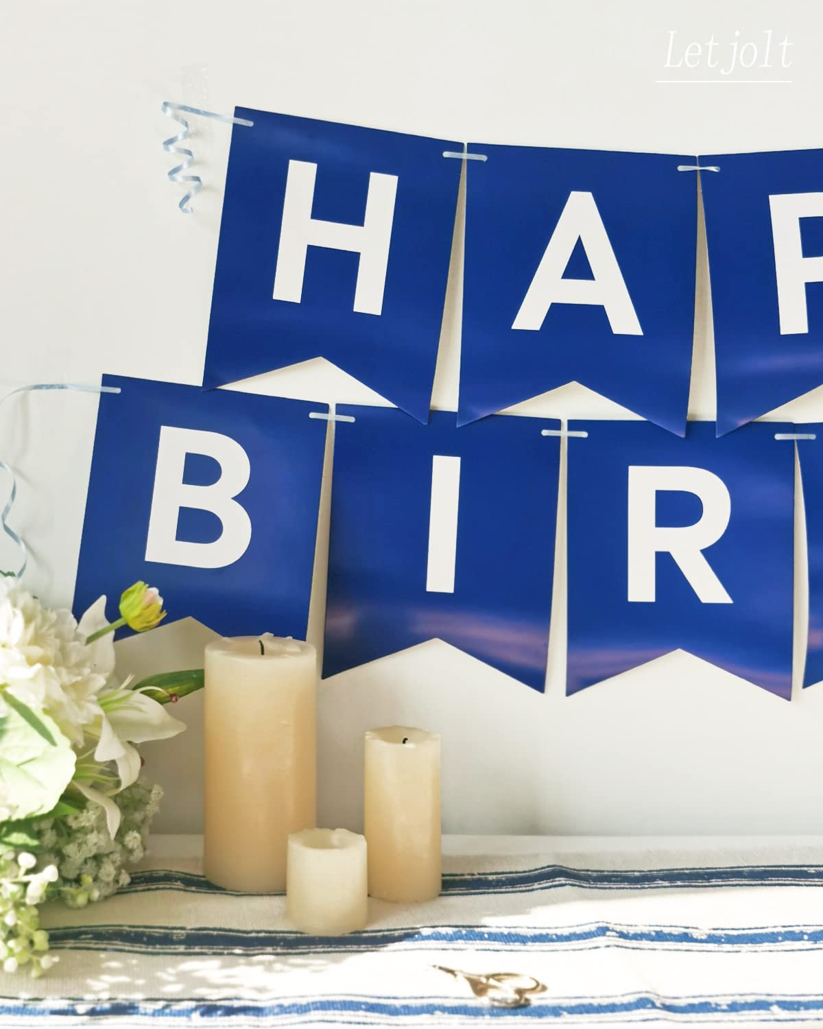 Navy Blue Happy Birthday Banner Nautical Theme Birthday Party Supplies Garland Decorations Boy Birthday Signs Nursery Hanging Decor 13pcs