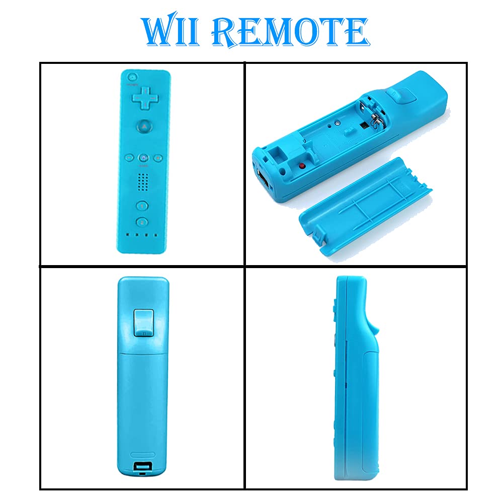 Tevodo Wii Remote Controller, 4 Packs Upgrade Wii Wireless Controller Compatible with Wii Wii U(Black, White, Red,Blue)