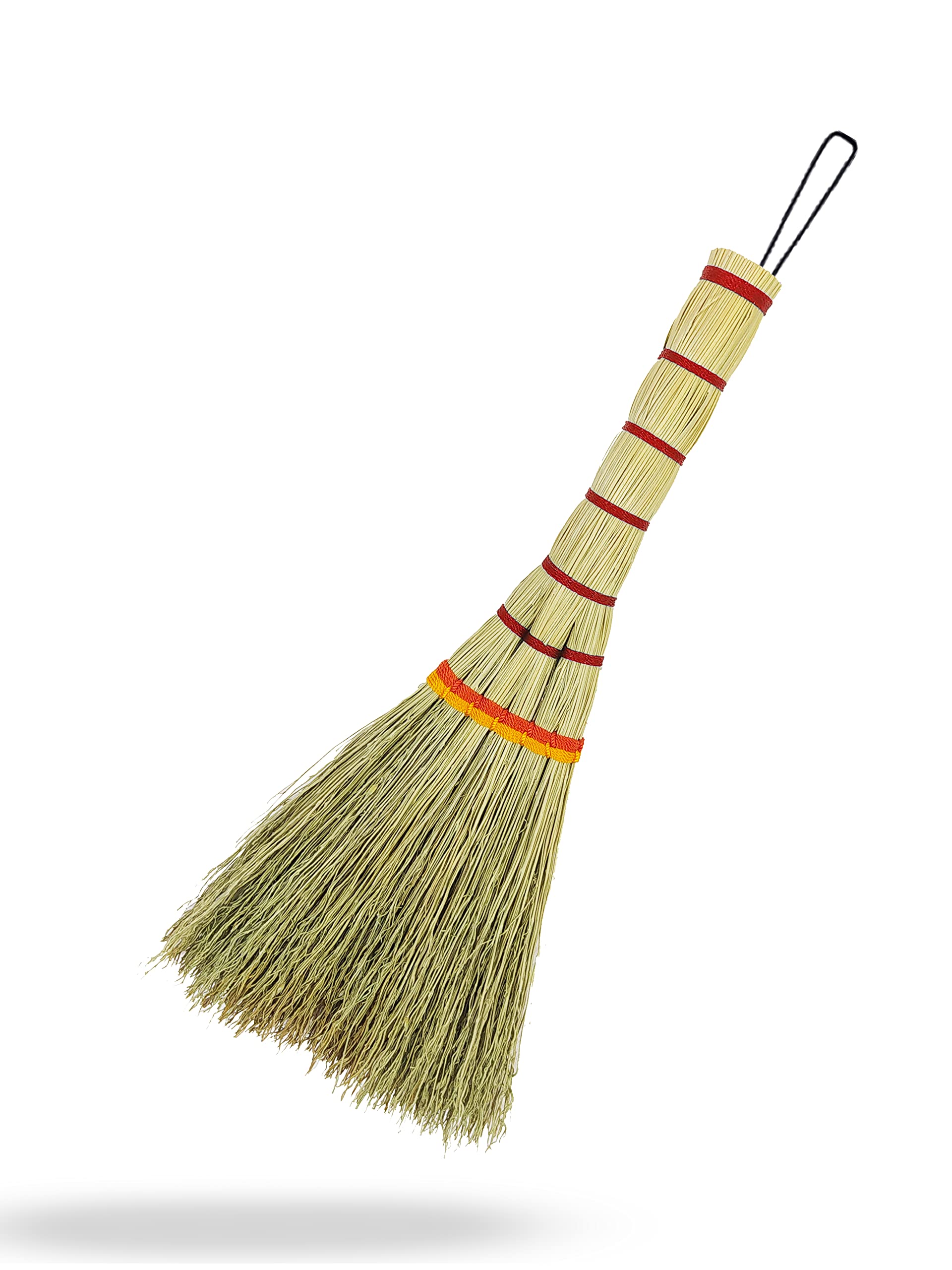 Small Corn Wisk Brush Broom 11 Inch Flagged Indoor Heavy Duty Multi Surface Hard & Soft Floor Home Office Cleaning Tool Supplies 100% Handmade for Household Sweeping Indoor Outdoor (Random 2)