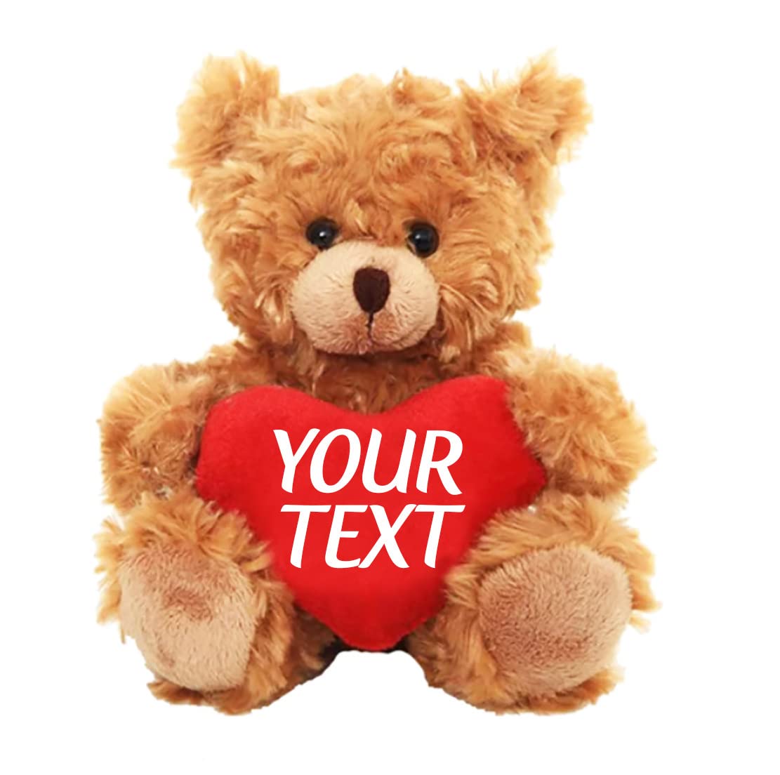 Personalized Mocha Bear with Heart for Girls, Boys - Custom Plush Teddy Bear with Your Text Name