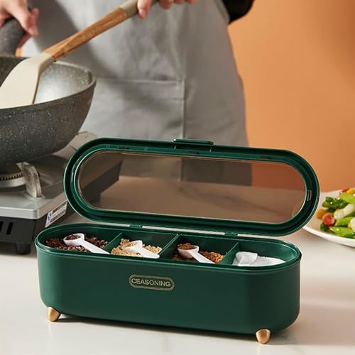Kitchen Spice Pots Seasoning Jar Creative Seasoning Box Multi-Grid Household Seasoning Bottle Seasoning Storage Box Sugar MSG Bottle Salt Box