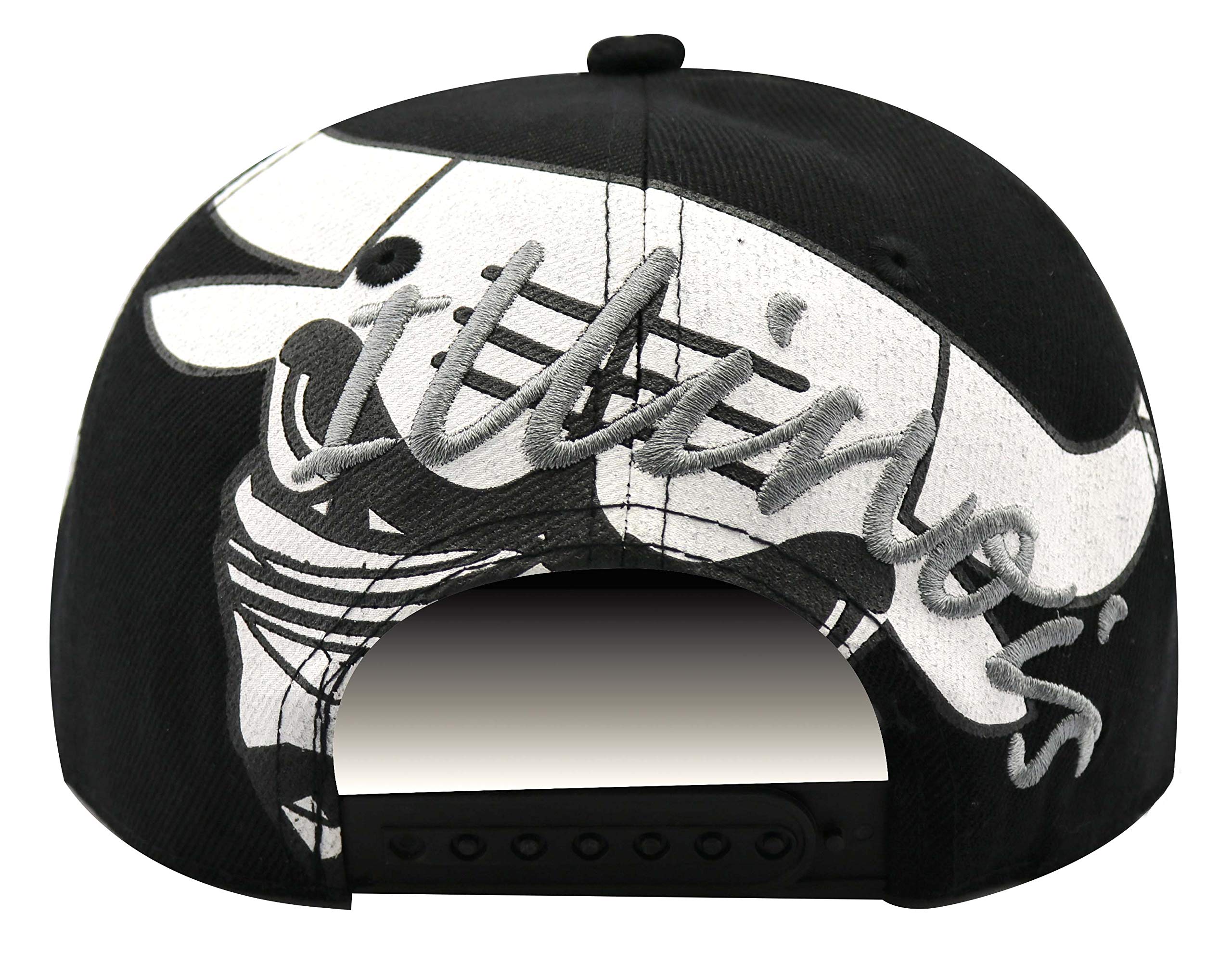 Men's Snapback Black Hat Custom Metal Plate Chicago (Black)