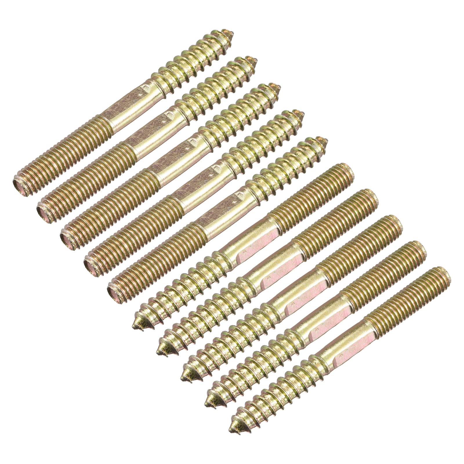 uxcell M8x75mm Hanger Bolts, 80pcs Double Head Thread Dowel Screws for Wood Furniture Connecting
