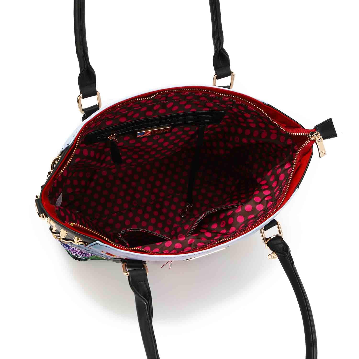 Nicole Lee HONEYMOON IN VENEZIA STUDDED NYLON PRINT SHOPPER BAG