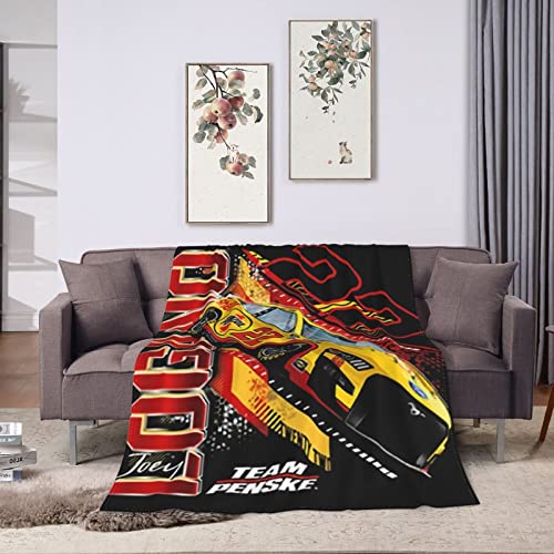 Joey Logano 22 All Season Fleece Blanket Throw Ultra Soft Flannel Blanket Digital Printed Premium Fluffy Microfiber Fleece 40"x30"