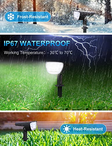 Solar Spotlights Outdoor [10 Pack/3 Lighting Modes], LiBlins Solar Light Outdoor IP67 Waterproof, Wireless Solar Landscape Spotlights, Wall & Ground Mounted for Yard Patio Pool Walkway Tree Decoration