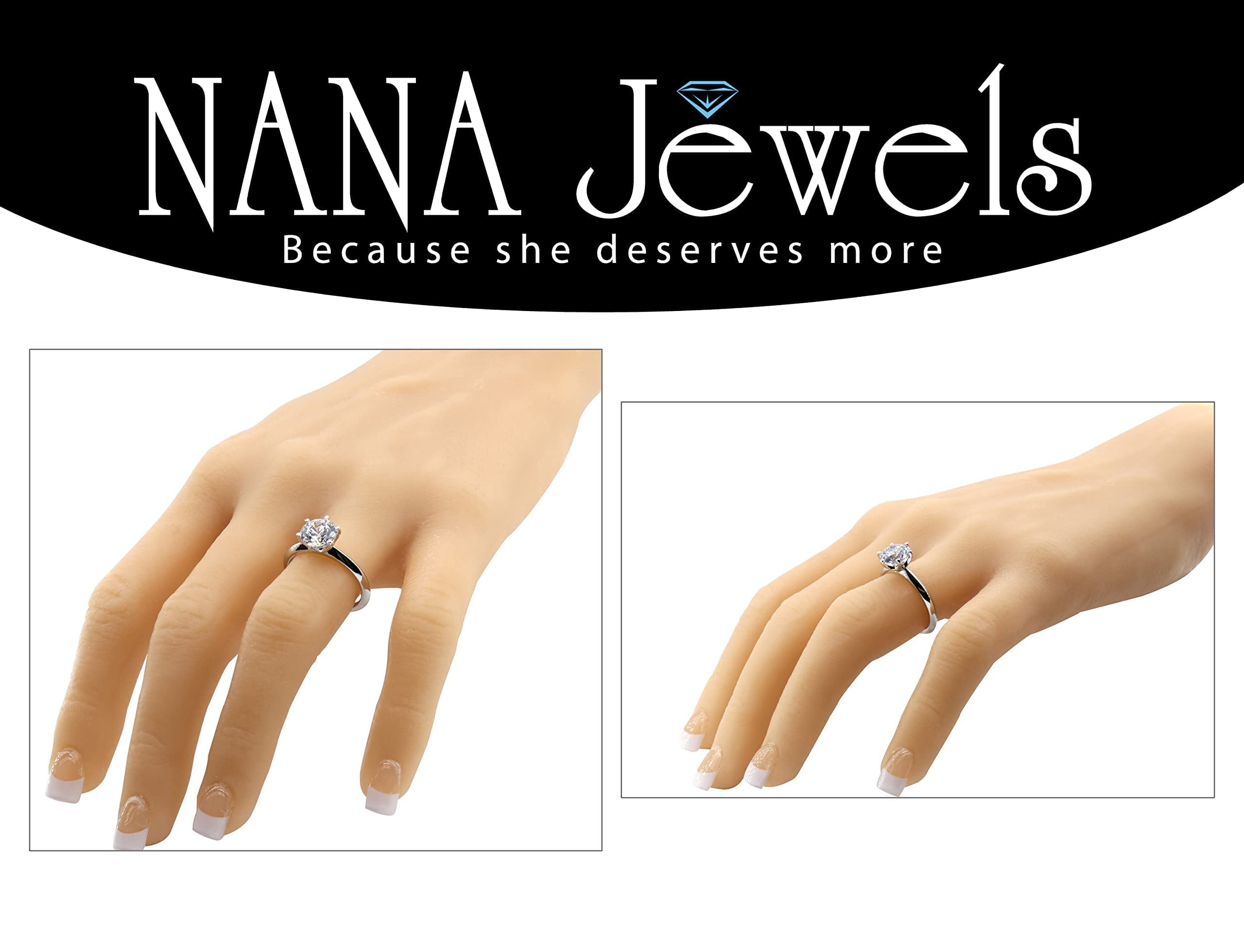 NANA Jewels 2.00ct Matrix Simulated Diamond Solitaire Engagement Ring Wedding Set w/Pure Brilliance Zirconia Size 7