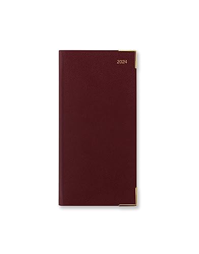 Letts Classic Slim week to view with appointments and planners 2024 diary - burgundy