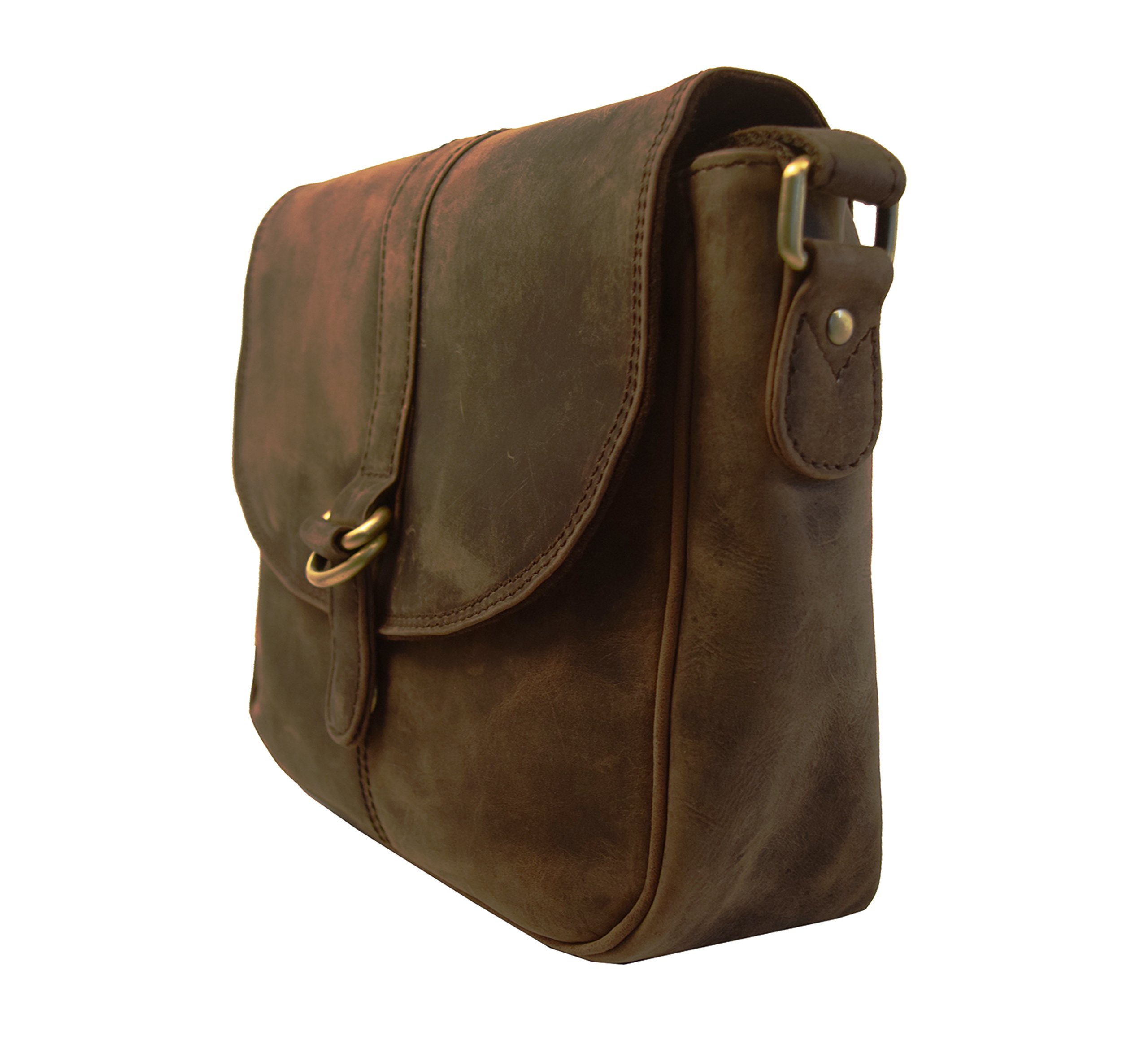 kk's leather Women's KK's 10" Inch Vintage Genuine Leather Tote Shoulder Bag Handbag Upgraded Version