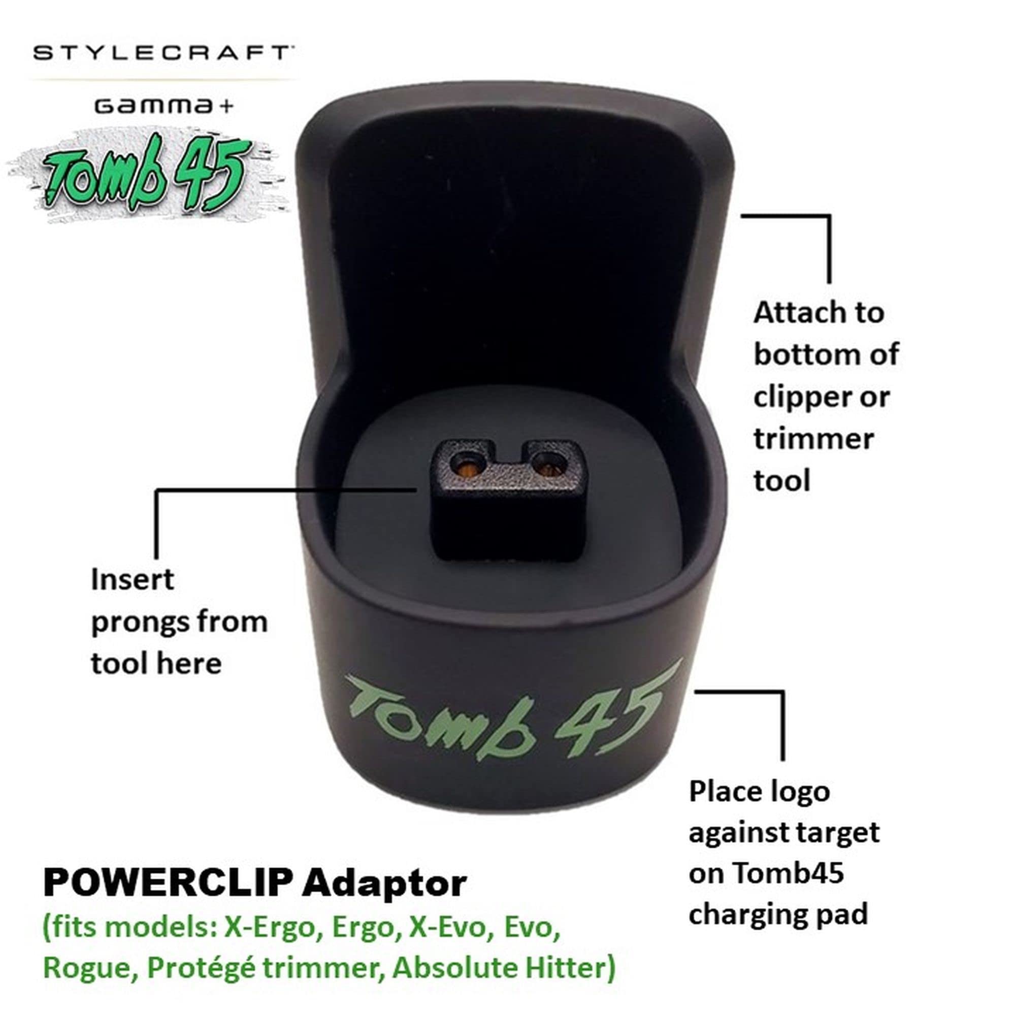 StyleCraft PowerClip Charging Adaptor for Hair Clipper or Trimmer Models X-Ergo, Ergo, X-Evo, Evo, Rogue, Absolute Hitter, Protégé