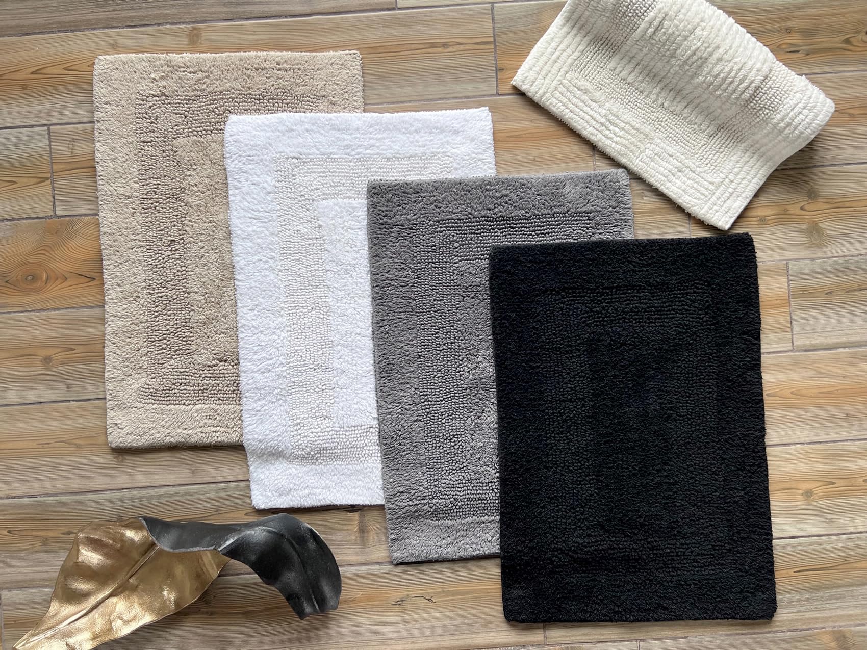 KEMA Soft 100% Cotton Halloween Pumpkin-Style Regular Use Rectangular Spa Mat Rug Plush Water Absorbent, Decorative Border - for Bathroom Vanity, Bathtub/Shower - Machine Washable - 1 Pack