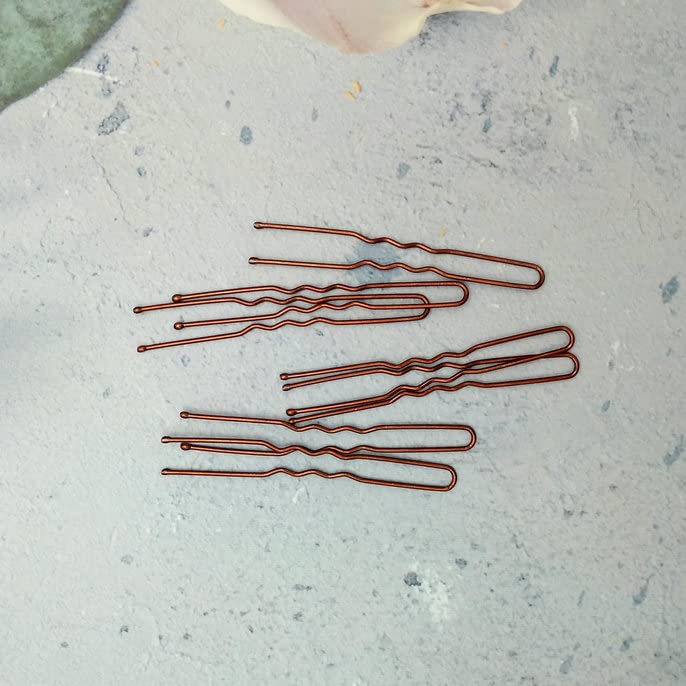 U Shaped Hair Pins,200Pcs 6cm Bun Hair Pins with Storage Box by PEOUWNES, Brown